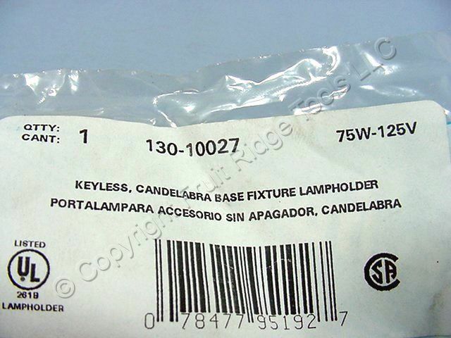 Leviton Candelabra Base Lampholder Light Socket Hickey Mount 75w 125v ...