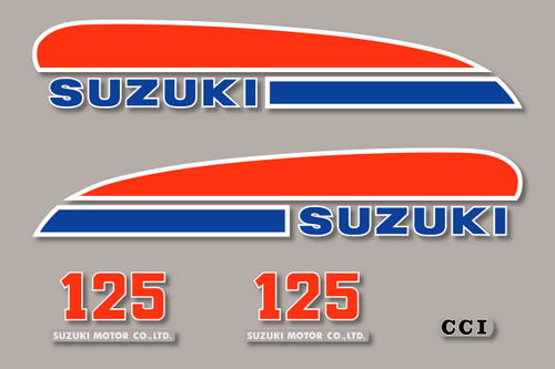 SUZUKI TS 125 grise - Kit déco Sticker decals - 1974 | eBay