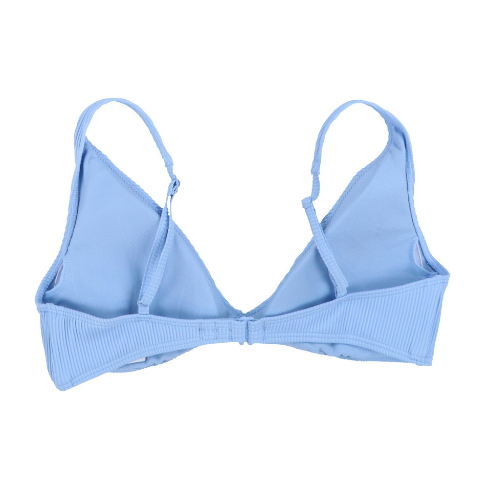 Roxy Juniors Bikini Top Traingle Swimsuit Ribbed Powder Blue Medium New ...