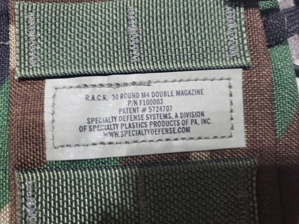 USGI RACK Ranger Double Mag Magazine Pouch SDS M81 Woodland Camo (Black ...