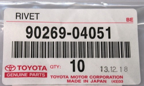 TOYOTA WINDSCREENSCREEN MOULD RIVETS 10 PACK 9026904051 NEW GENUINE ...