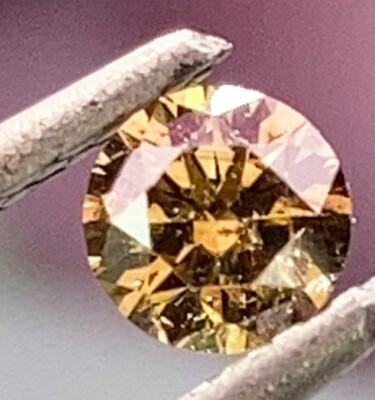 0.09Ct Sparky Champagne Round Natural Diamond ba5754 | eBay
