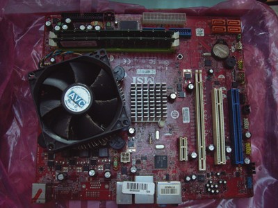 MSI ( Micro-Star ) MS-7366 VER 2.2 Motherboard, CPU, heatsink, fan 4GB ...