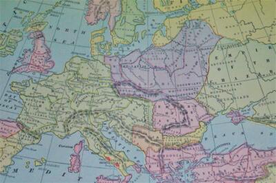CRAM'S ATLAS MAP PAGE PLATE OF EUROPE A.D. 800 & EUROPE A.D. 1000 (1894 ...