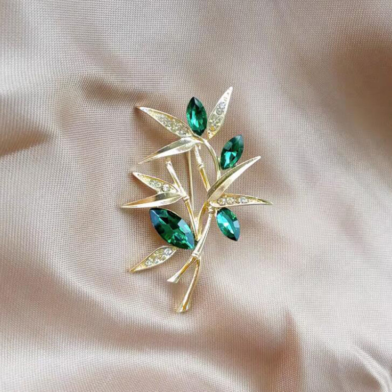 Luxury Bamboo Shape Brooches For Women Quality Plants Flower Party ...