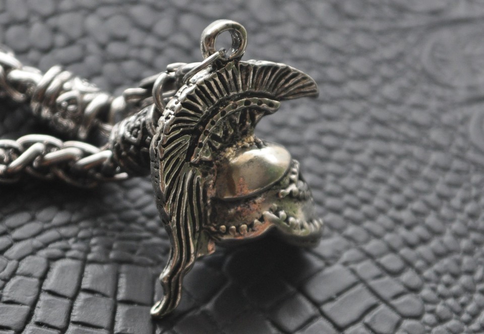 Roman Empire Ancient Greek Spartan Warrior Mohawk Helmet Charm Bracelet ...