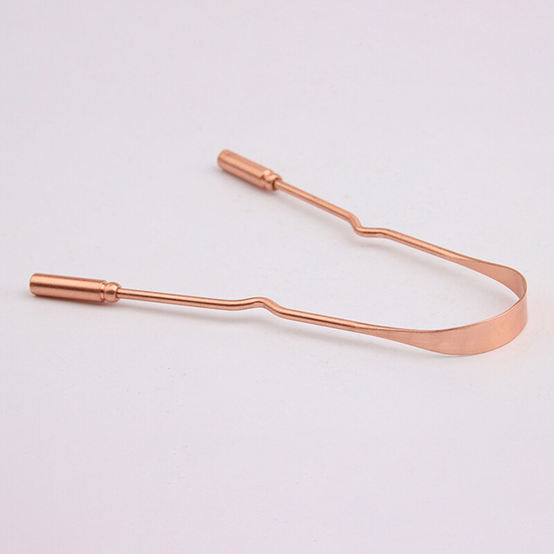 Tongue Scraper Copper Oral Cleaner Brush Fresh Breath Cleaning Tongue ...