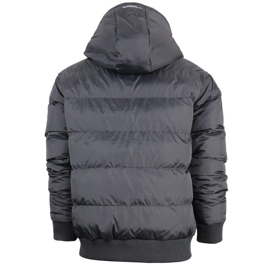 Crosshatch Mens Hooded Winter Puffer Jacket Full Zip School Padded Warm ...