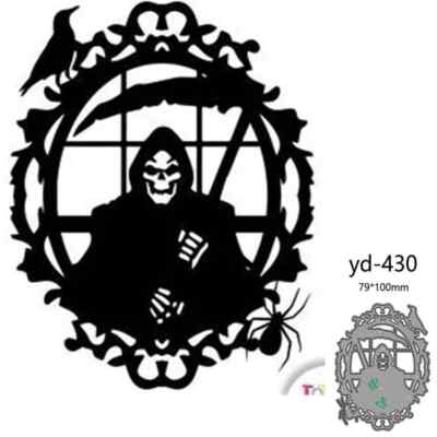 Halloween Grim Reaper Frame Metal Cutting Dies Scrapbooking Card Making ...