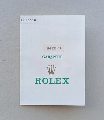 ROLEX Guarantee Warranty Booklet Paper Cellini 6622 / E655518 | eBay