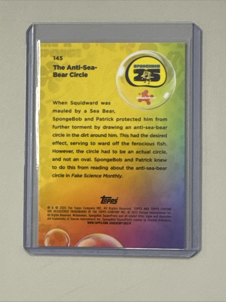 2025 Topps Chrome SpongeBob The Anti-Sea-Bear Circle Bubblefractor /99 ...