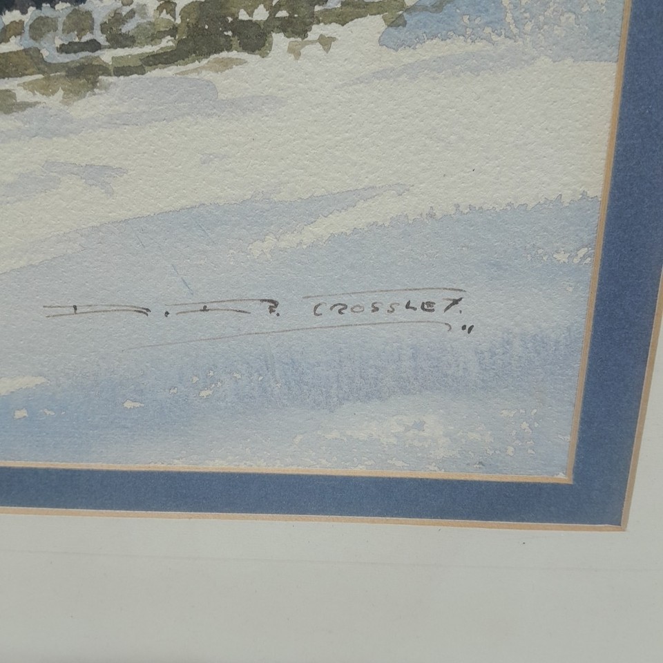 large WATERCOLOUR BY DONALD CROSSLEY (1932-2014) Marrick priory ...