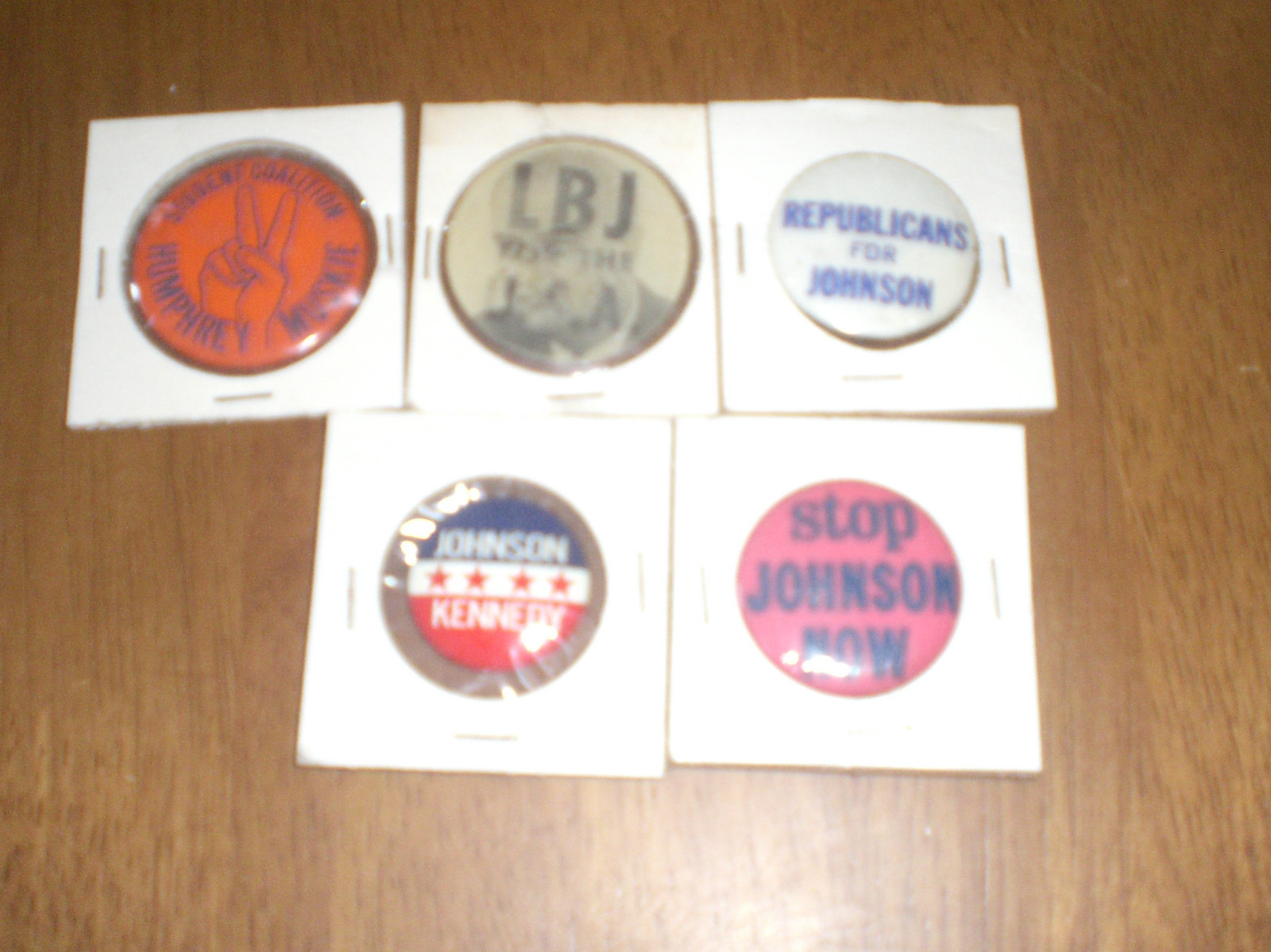 5 LYNDON B. JOHNSON LBJ ORIGINAL CAMPAIGN PIN BACK BUTTONS | eBay