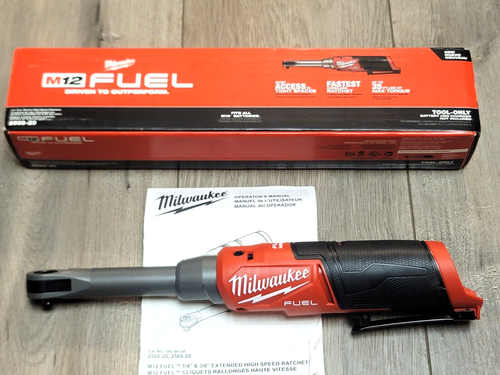 New Milwaukee M12 FUEL 1/4" dr High Speed Extended Reach Ratchet Tool ...