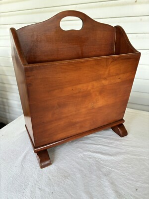 Vintage Modern Farmhouse Colonial Solid Maple Magazine Stand Rack ...