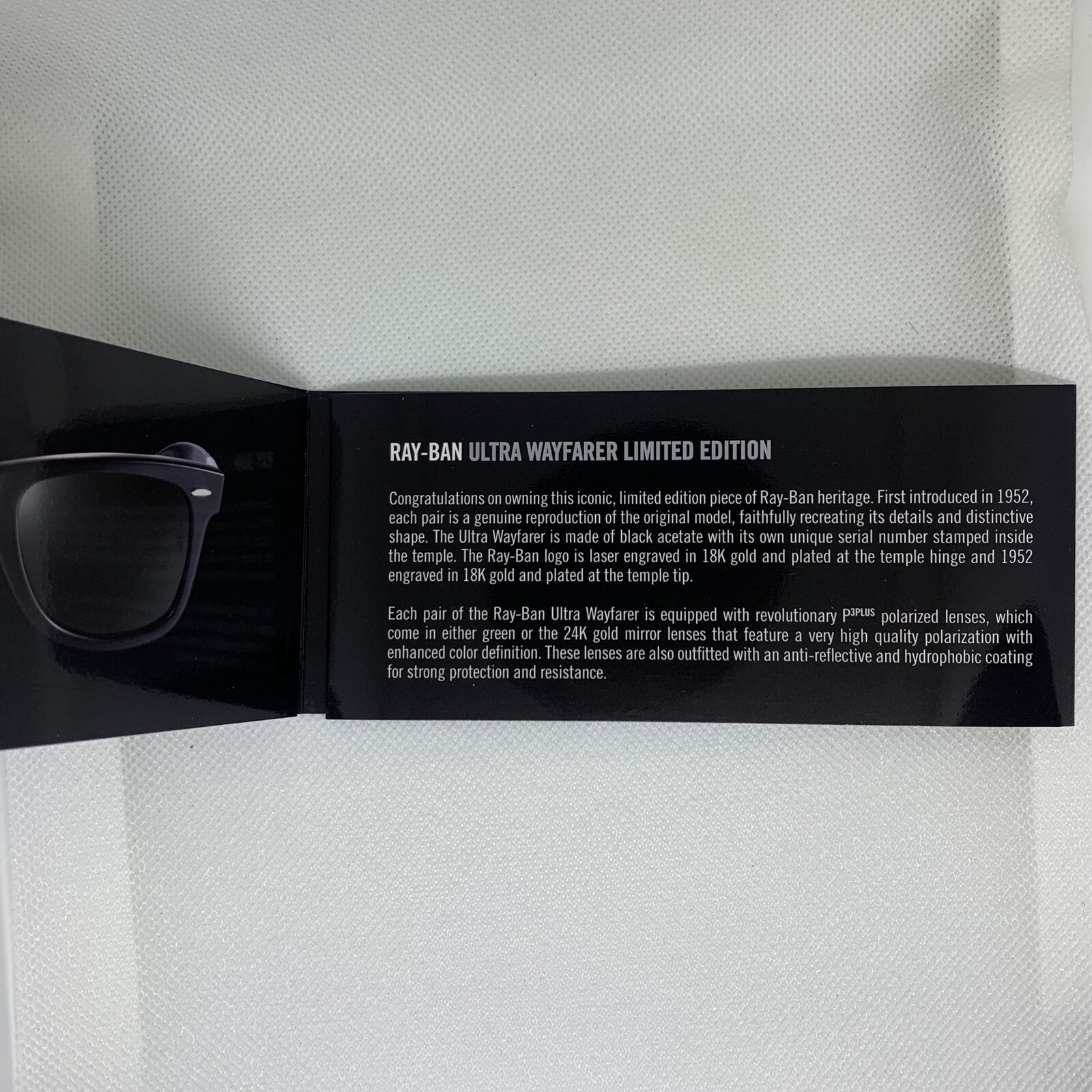 MINT Ray-Ban 2157 Ultra Wayfarer Black 18K Gold Polarised 901/N5 ...