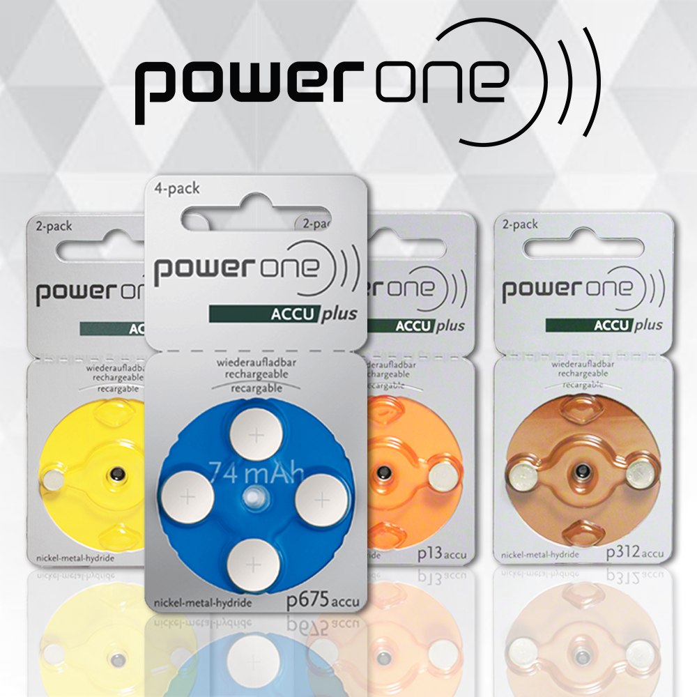 Power One ACCU Plus Size 675 Rechargeable Hearing Aid Batteries Exp. 04 ...