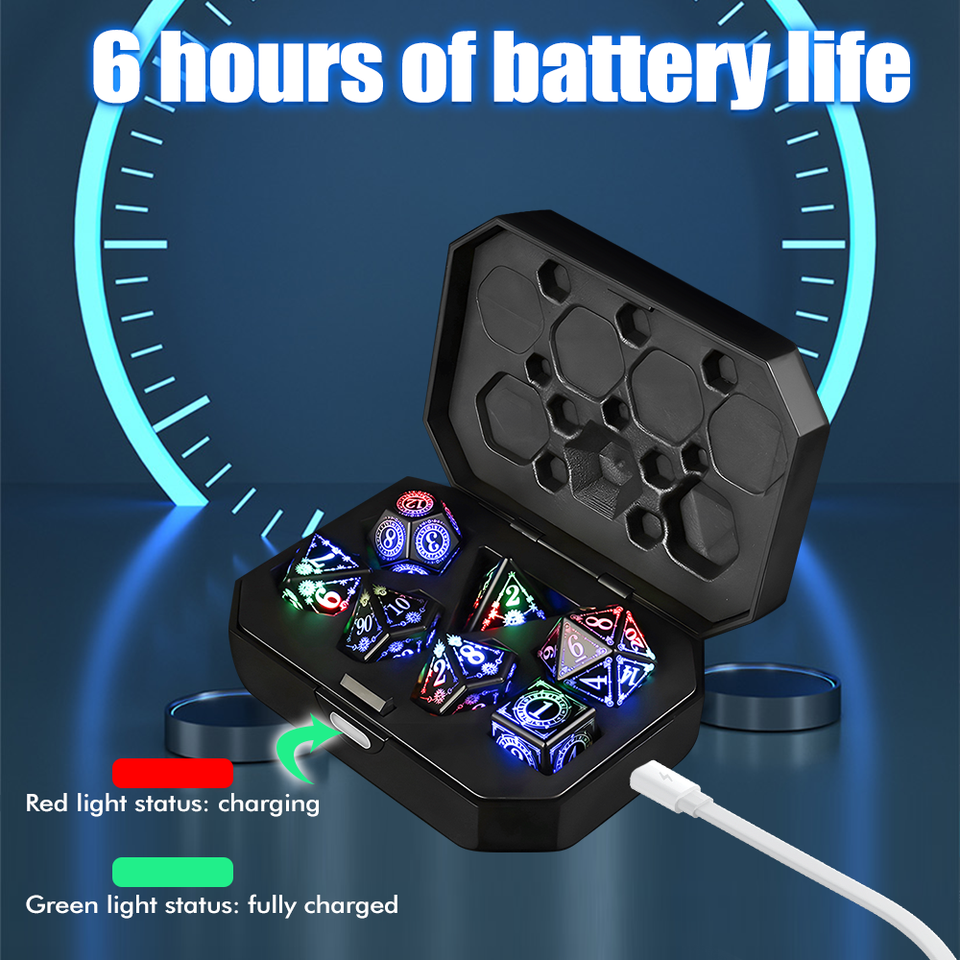 Light Up LED Dice Set Shake To Glowing DND Dice For Role Playing ...