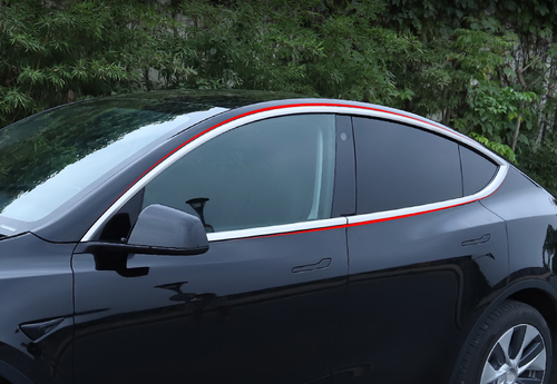 Steel Silver Windows Strip Sill Molding Cover Trim For Tesla Model Y ...