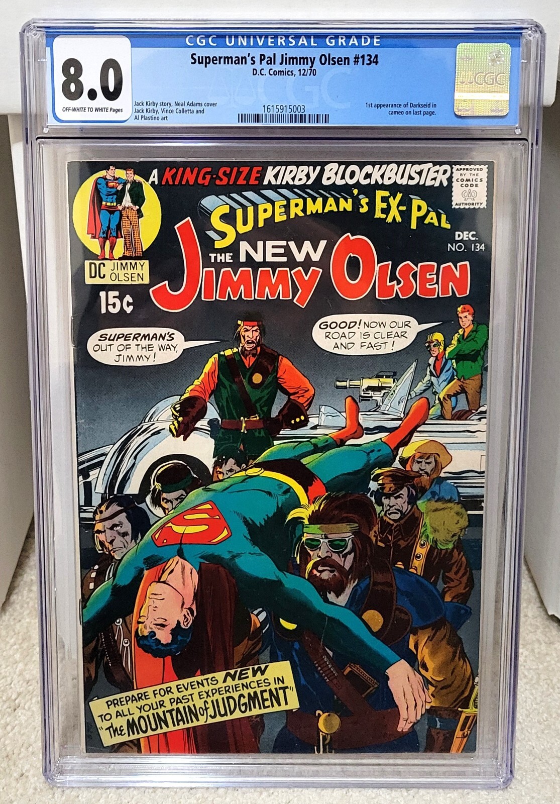 Jimmy Olsen #134 (1970) CGC 8.0 - 1st Appearance of Darkseid DC Comics ...