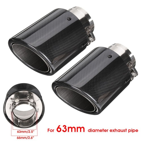 Carbon Fiber 2.5'' 63mm-101mm Universal Car Exhaust Muffler End Tip ...