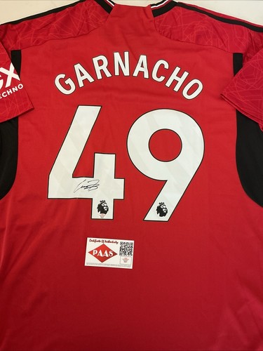 Alejandro Garnacho Signed Manchester United Pro Style Soccer Jersey ...