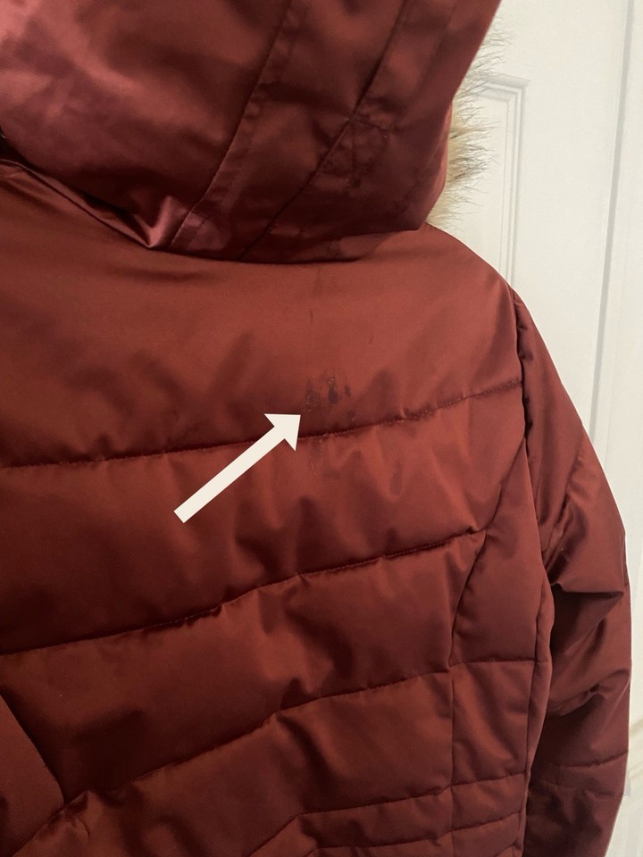 $349 Obermeyer Bombshell Ski Jacket Copper Wine Faux Fur Hood Women’s ...