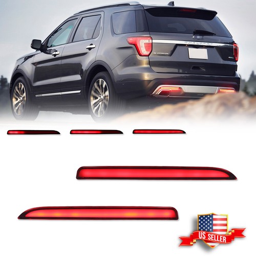 LED Red Rear Tail Light Brake Light Bumper Reflector For 2016-2019 Ford ...