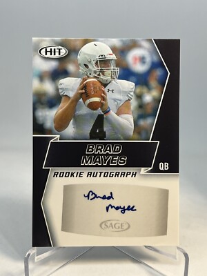 2019 Sage Hit Premier Draft Rookie Auto Black Brad Mayes #A8 Auto | eBay