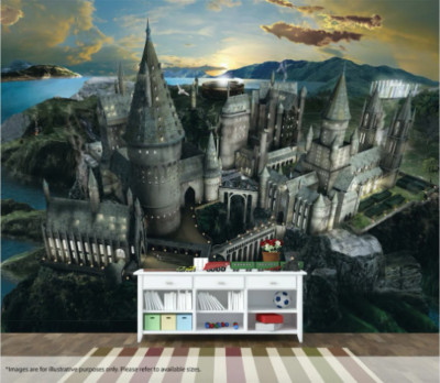 Harry Potter Hogwarts Castle Wall Mural Quality Pasteable Wallpaper | eBay