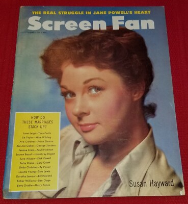 Screen Fan Magazine Aug. 1953 Susan Hayward cover John Wayne Doris Day ...