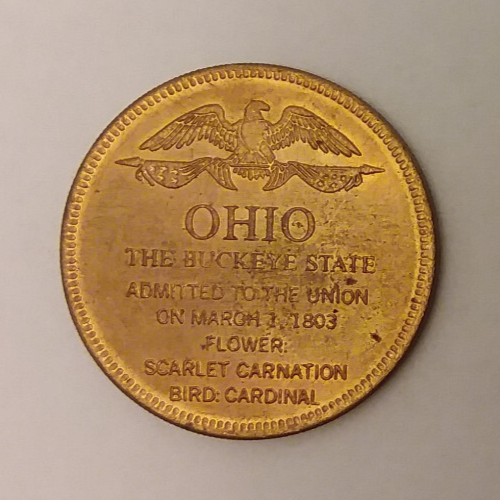 Ohio 17th State Souvenir Coin Medal Token 26mm | eBay