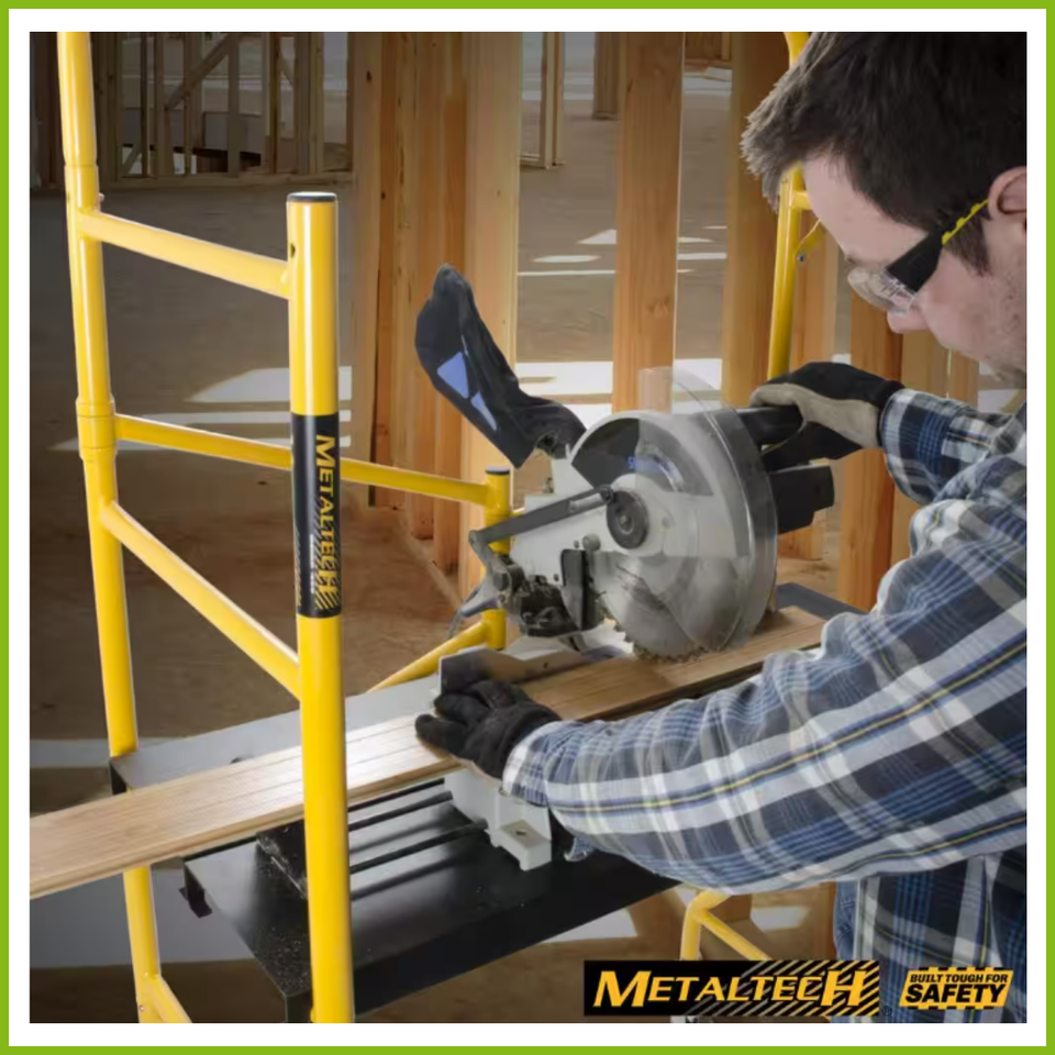MetalTech Jobsite Scaffold Platform with Safety Rail, 900 lb. Capacity ...