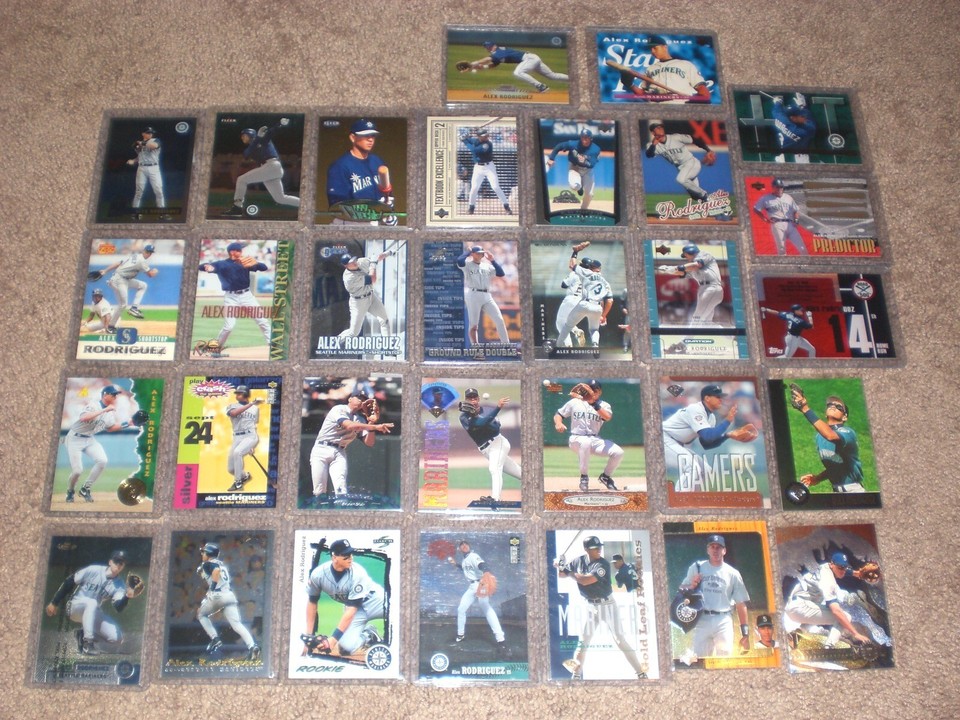 Baseball Card Lot 1500+ A Rod Ruth Cabrera Brett Pujols Schmidt Ryan ...