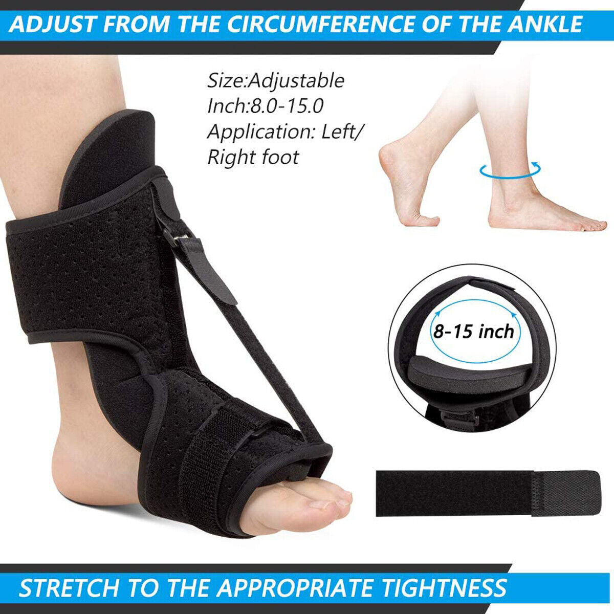 Plantar Fasciitis Night Splint Drop Foot Orthotic Brace Ankle Brace ...