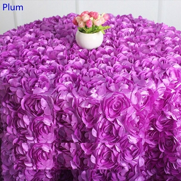 120cm Nordic Round 3D Rose Fabric Tablecloth Table Cover Wedding Party ...