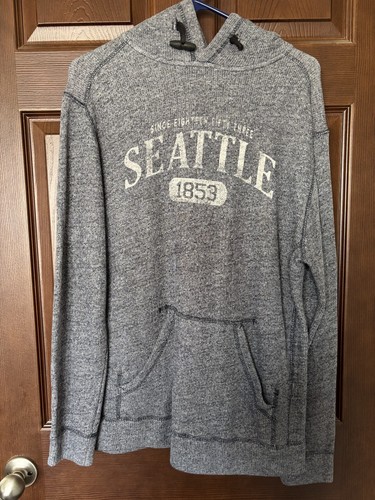 Seattle 1853 Women's Blue/ Gray Pouch Pocket Long Sleeve sz L | eBay