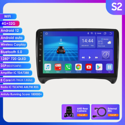 CAR PLAY SAT NAV FOR AUDI TT MK2 8J 2006-2012 CAR STEREO ANDROID 12 GPS ...
