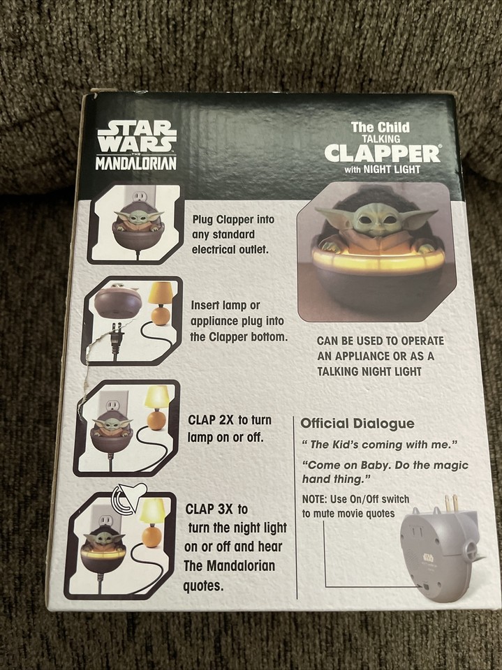 Star Wars The Mandalorian The Child Talking Clapper Night Light Baby ...