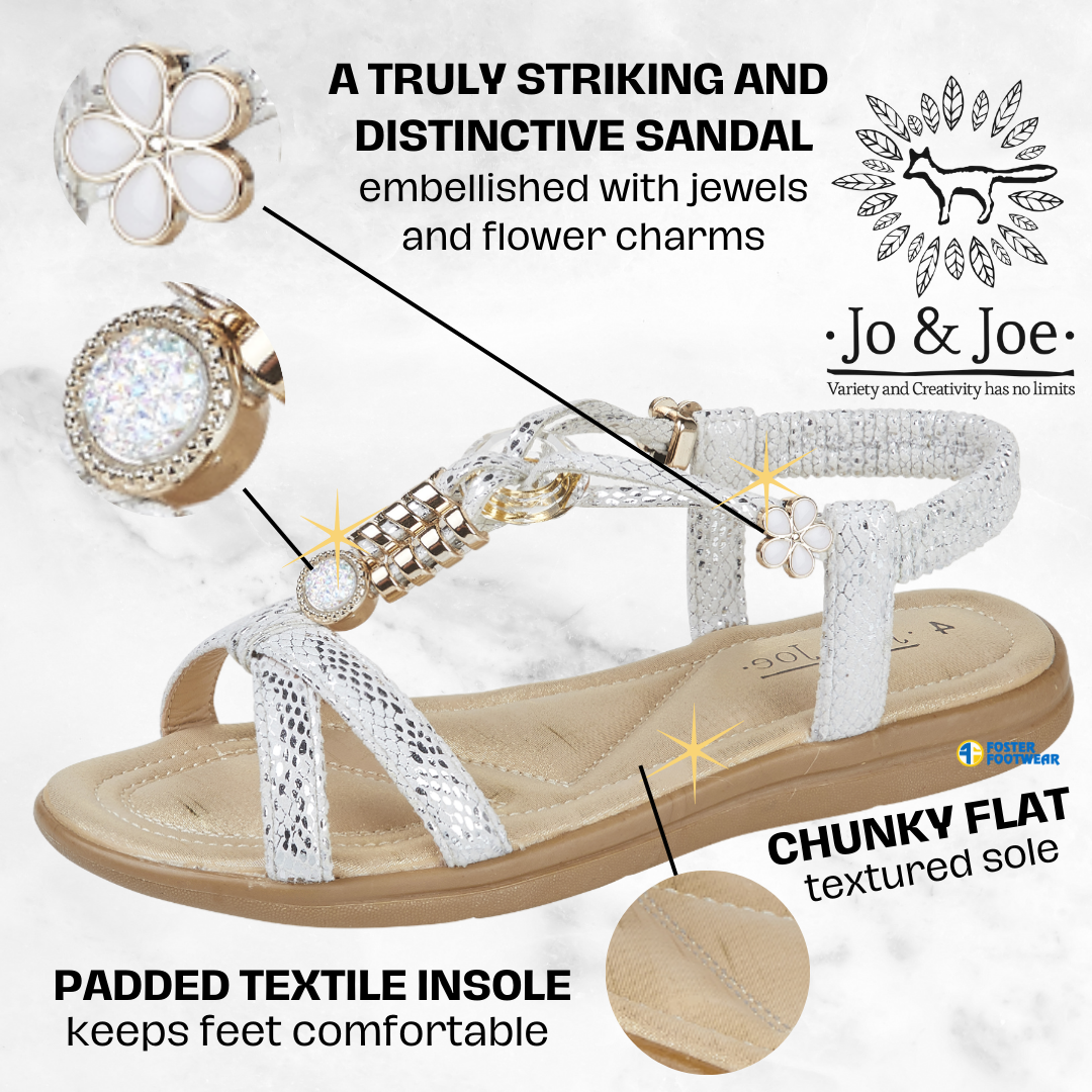 Jo & Joe Ladies Open Toe Elastic Slingback Slip On Strappy T-bar Flat ...