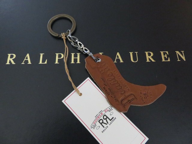 Double RL Ralph Lauren Keychain Key Fob Brown Suede Cowboy Boot for ...