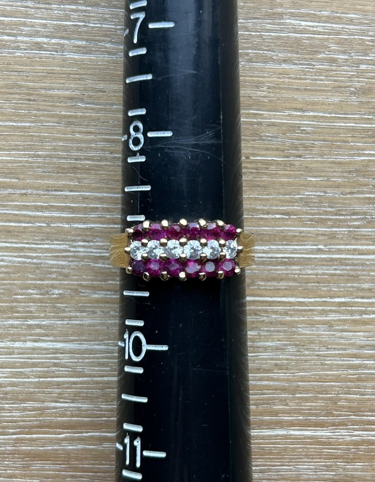 VINTAGE 925 STERLING SILVER RING WITH Genuine Natural Ruby Gemstones SIZE 9. A | eBay