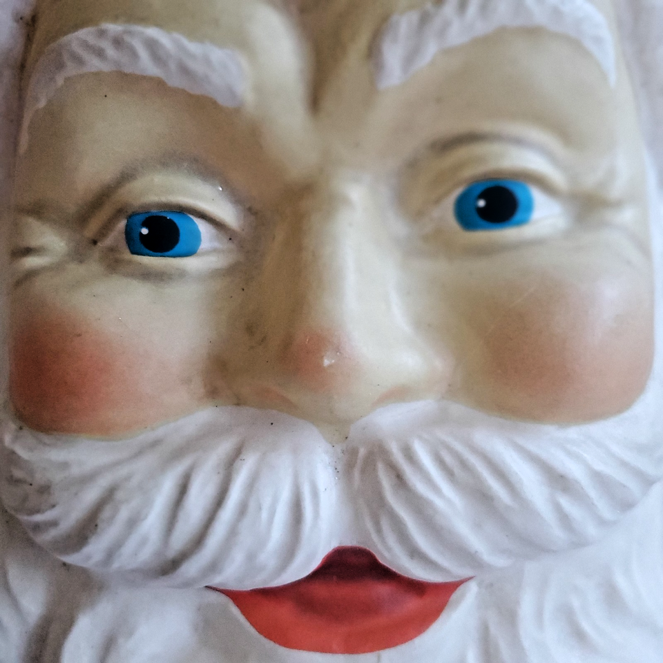 Vintage Electric Light-Up Royalite Santa Claus Face Plastic Christmas ...