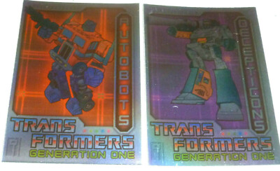 G1 TRANSFORMERS PROMO CARD LOT SET OPTIMUS PRIME MEGATRON CHROMIUM ...