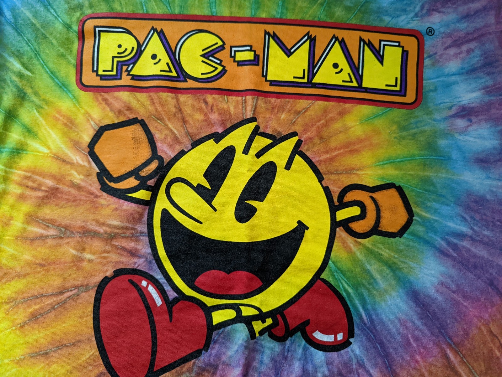 Official Namco Merch Vintage Games Pac Man Tie Dye Sh… - Gem