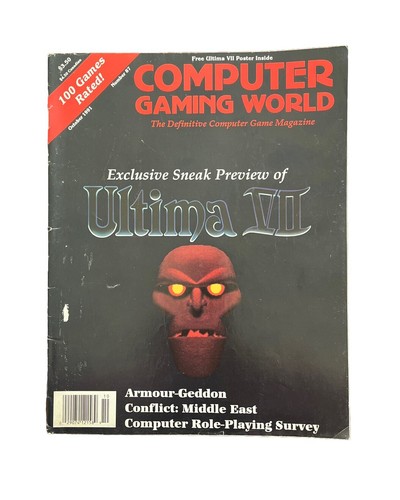 Computer Gaming World PC Game Magazine #87 October 1991 Ultima VII | eBay