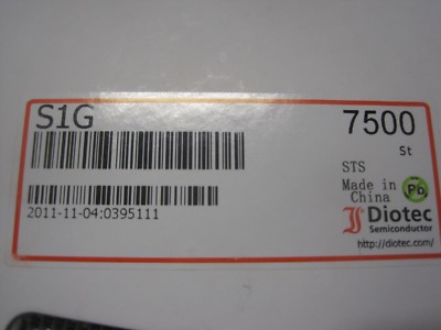 7500 Pcs S1G Rectifier Diode 400V 1A 1.5us SMA STS Diotec SC | eBay