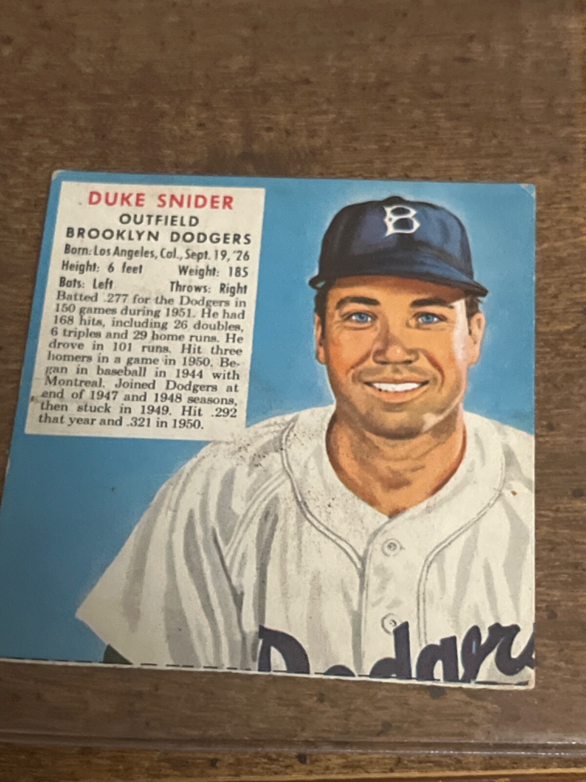 1953 Red Man Tobacco All-Star Team - National League Series Contest ...