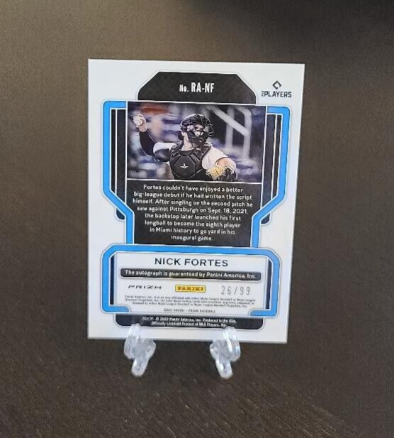 2022 Panini Prizm Nick Fortes Autographed Rookie Card Red 26/99 Miami ...