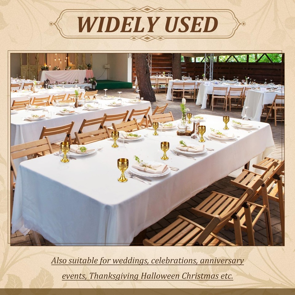 Nosiny 12 Pcs Mini Chalice Goblet Vintage Gold Goblet Copper Wine ...